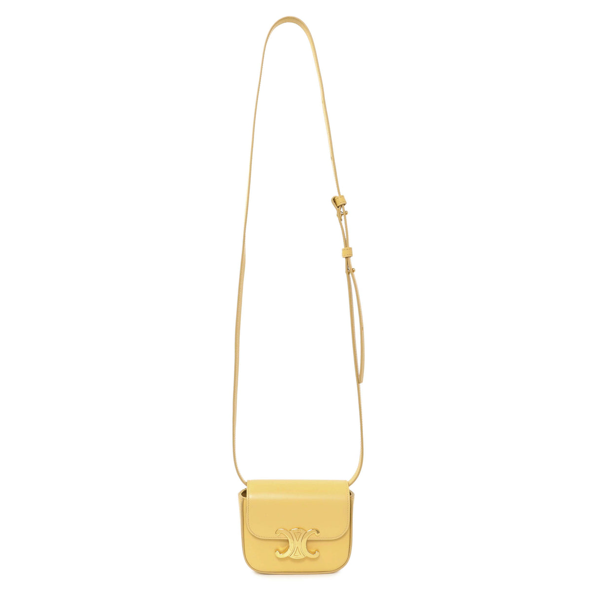 Celine Light Yellow Shiny Calfskin Mini Claude – Modaselle