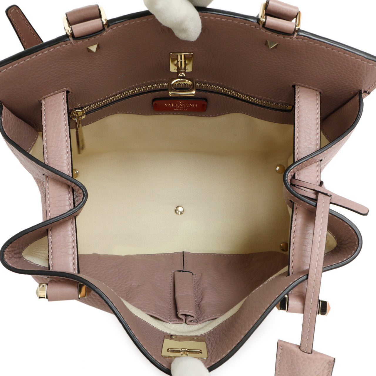 Valentino Mauve Pebbled Calfskin Medium Joylock Satchel Valentino Mauve Pebbled Calfskin Medium Joylock Satchel