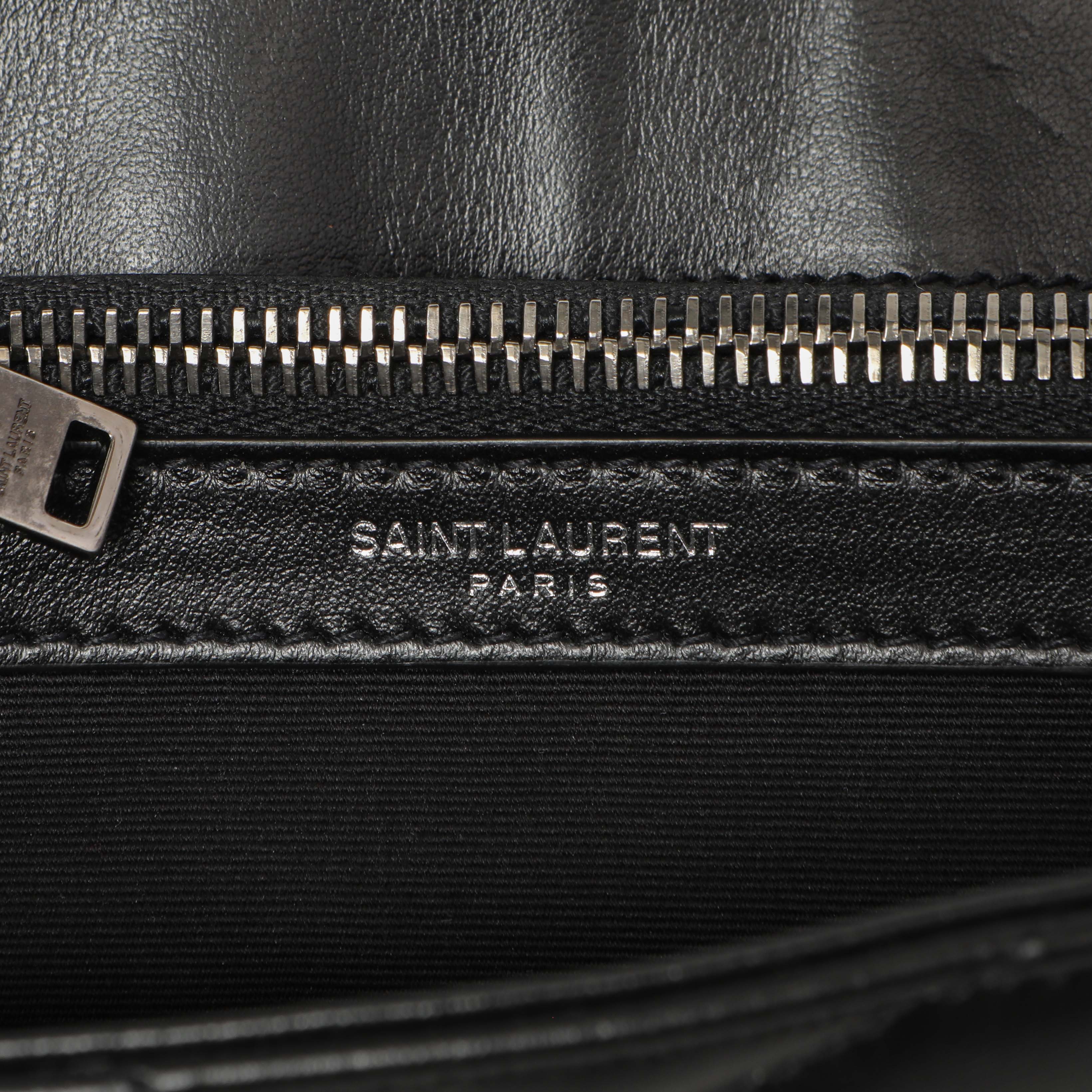 Saint Laurent Black Calfskin Y Quilted Monogram Small Charm Saint Laurent Black Calfskin Y Quilted Monogram Small Charm
