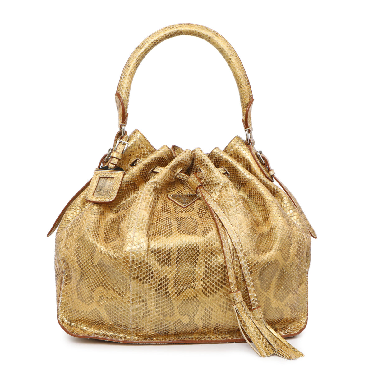 Prada Pitone Oro Python Cinch Shoulder Bag – Modaselle